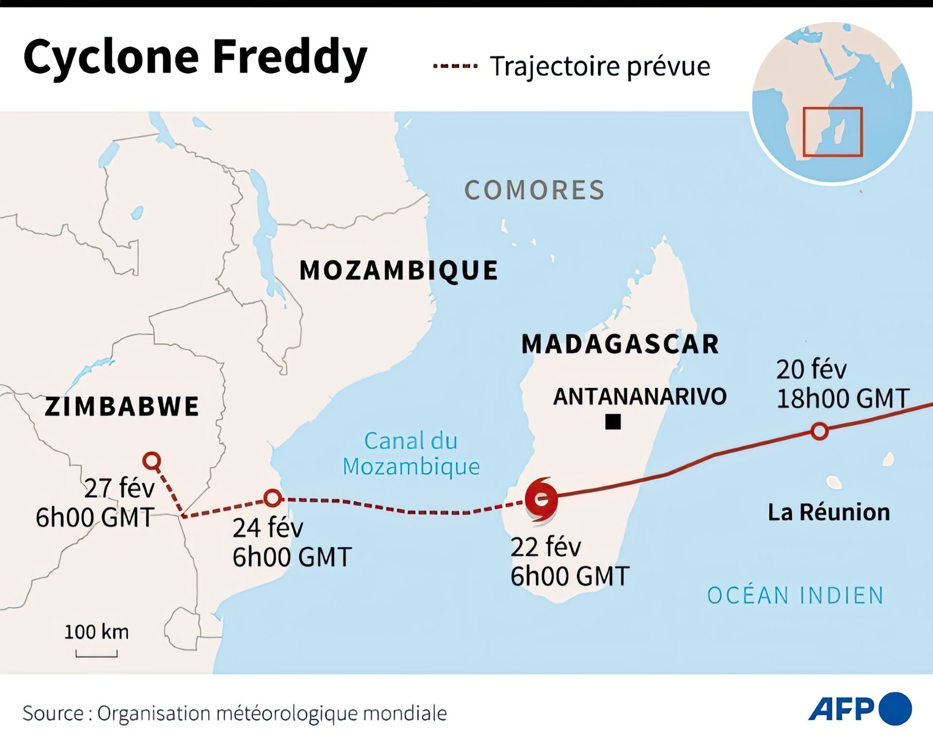 La Réunion sous la menace du cyclone Freddy